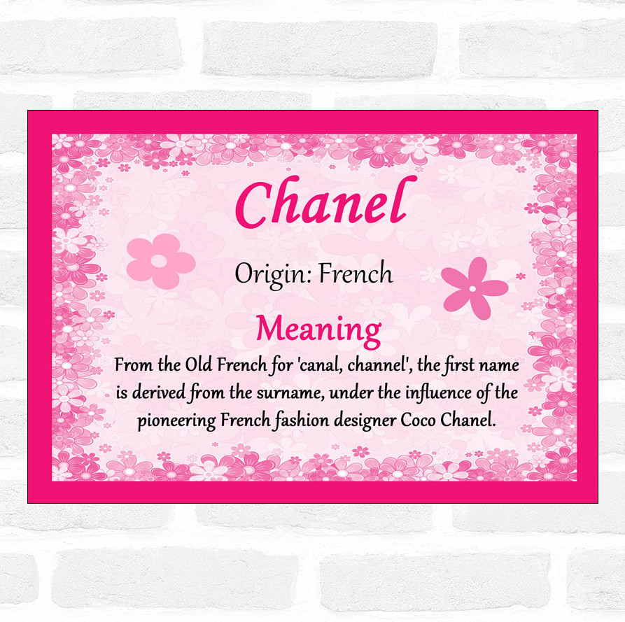Chanel Name Meaning Pink Certificate - The Card Zoo