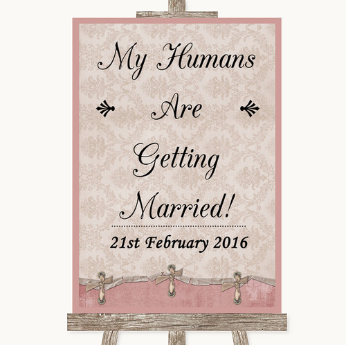 Pink Shabby Chic My Humans Are Getting Married Personalised Wedding ...