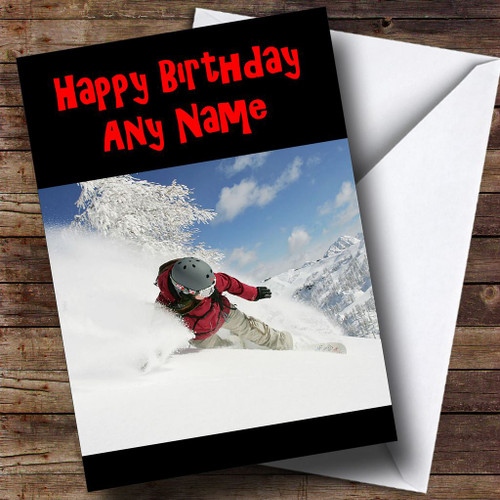 Snowboarding Personalised Birthday Card - The Card Zoo