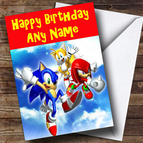 Sonic The Hedgehog Character Kids Personalised Birthday Card - The Card Zoo