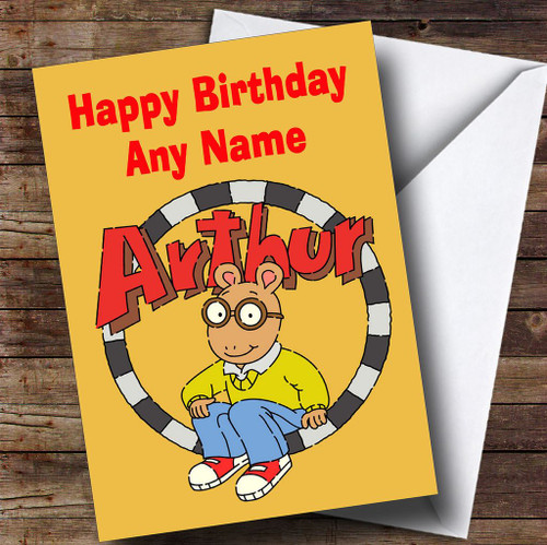 Arthur Yellow Personalised Children's Birthday Card - The Card Zoo