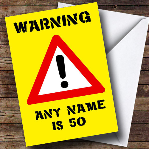 Warning Old Age Joke Funny Personalised Birthday Card - The Card Zoo