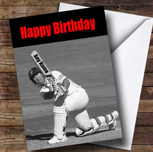 Cricket Fan Bat Funny Personalised Birthday Card - The Card Zoo