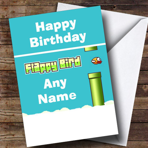 Flappy Bird Game Funny Spoof Personalised Birthday Card - The Card Zoo