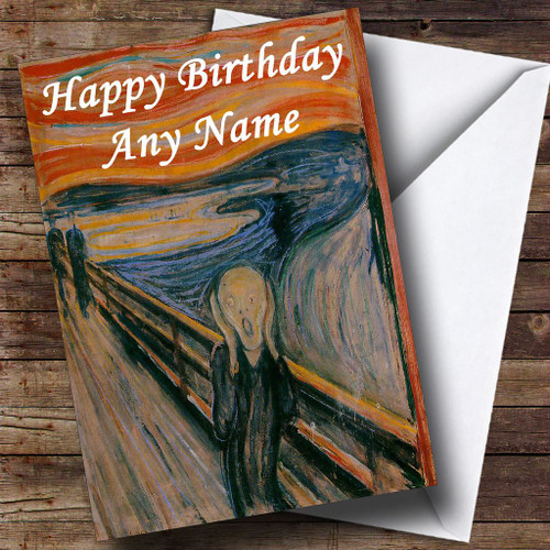 The Scream Painting Personalised Birthday Card - The Card Zoo