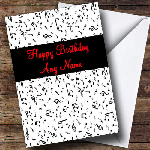 Music Notes Personalised Birthday Card - The Card Zoo