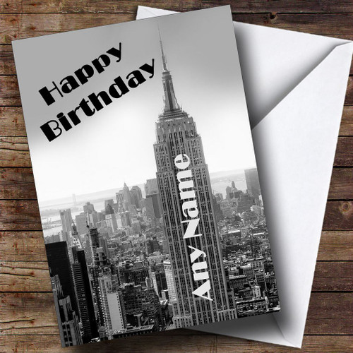 New York Empire State Building Personalised Birthday Card - The Card Zoo