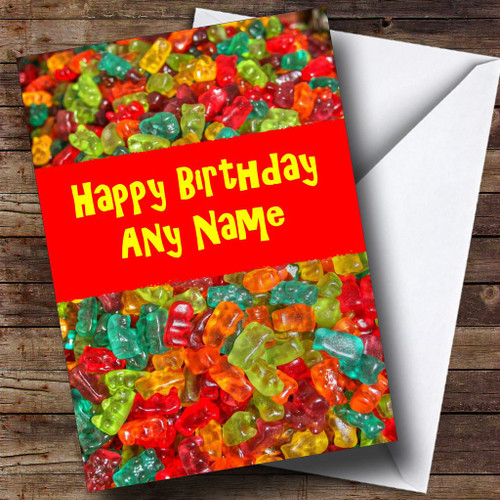 Gummy Bear Sweets Personalised Birthday Card - The Card Zoo