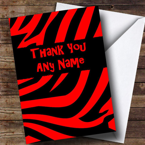 Red Tiger Animal Personalised Thank You Card - The Card Zoo