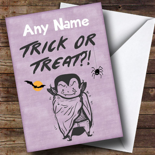 Trick Or Treat Personalised Halloween Card - The Card Zoo