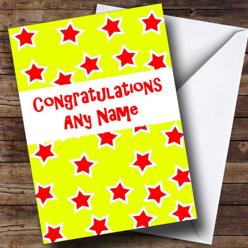 Red And Yellow Personalised Congratulations Card - The Card Zoo