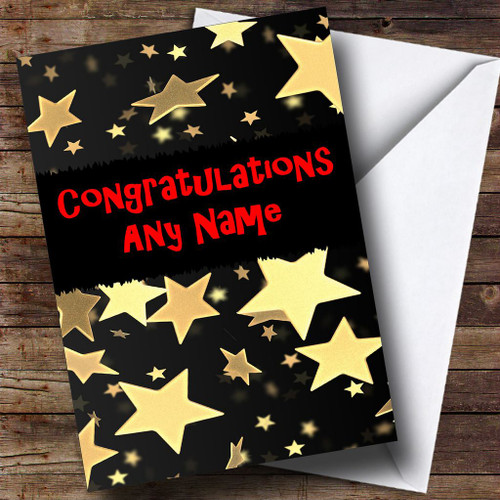Gold Stars Personalised Congratulations Card - The Card Zoo