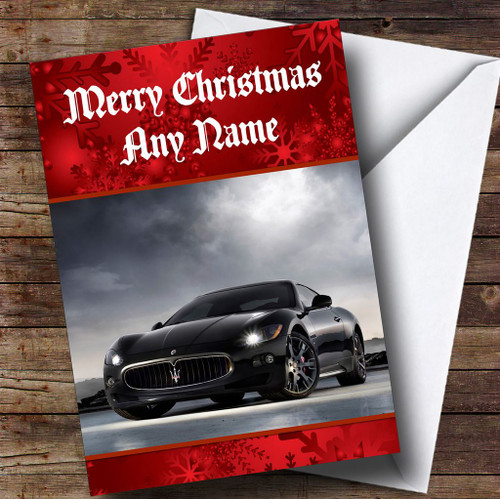 Maserati Granturismo Personalised Christmas Card - The Card Zoo