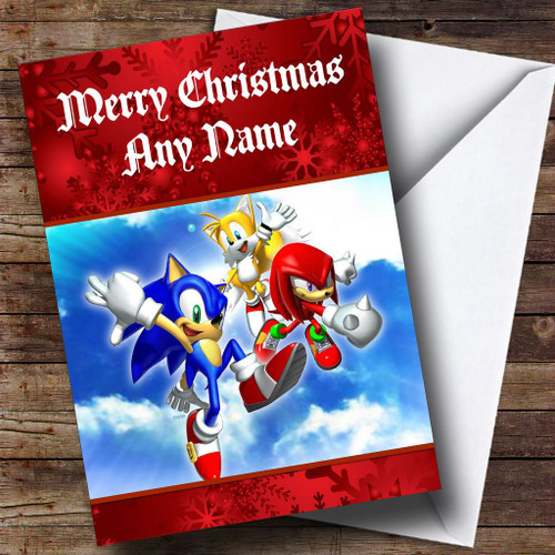 Sonic The Hedgehog Red Personalised Christmas Card - The Card Zoo