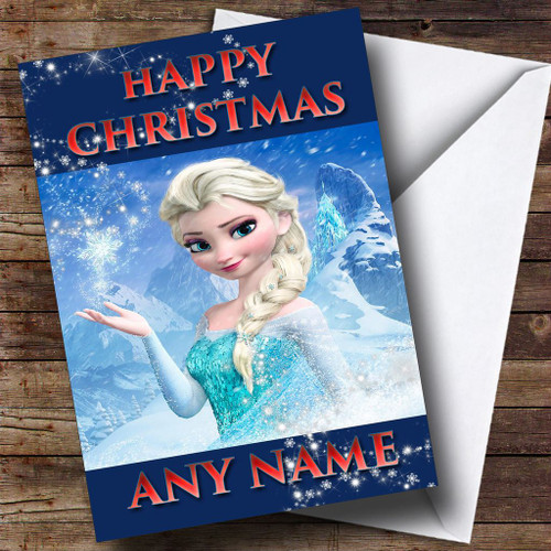 Elsa Frozen Christmas Card Personalised - The Card Zoo