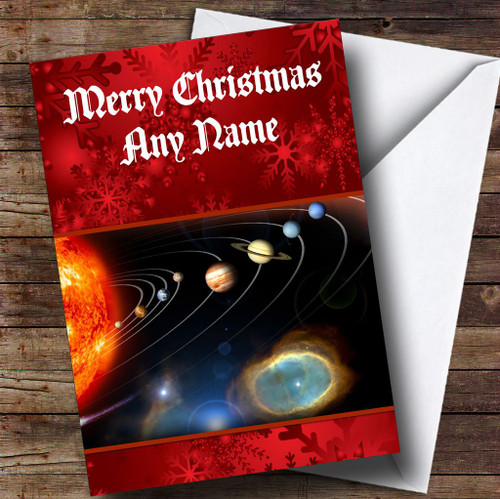 Solar System Planets Space Personalised Christmas Card - The Card Zoo