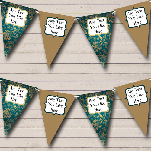 Turquoise Teal Green and Gold Vintage Personalised Birthday Party ...