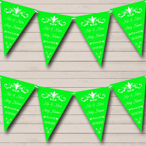 Regal Lime Green Personalised Wedding Venue or Reception Bunting - The ...