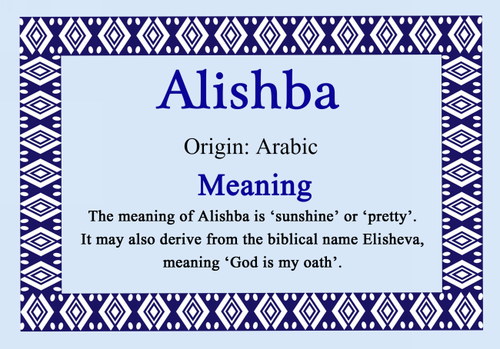 Alishba Personalised Name Meaning Certificate - The Card Zoo