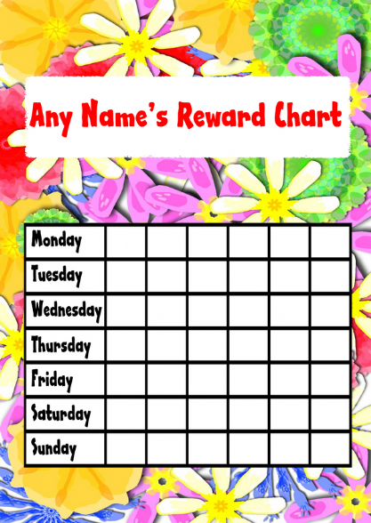 Bright Flowery Star Sticker Reward Chart - The Card Zoo