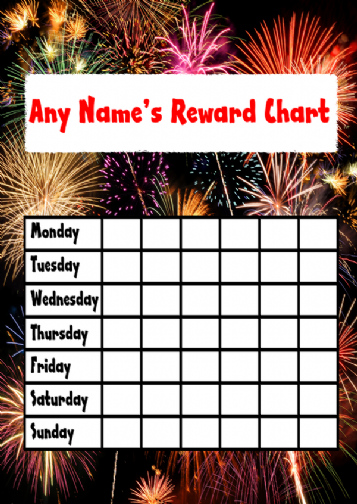 Fireworks Star Sticker Reward Chart - The Card Zoo