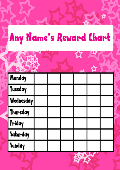 Hot Pink Star Sticker Reward Chart - The Card Zoo