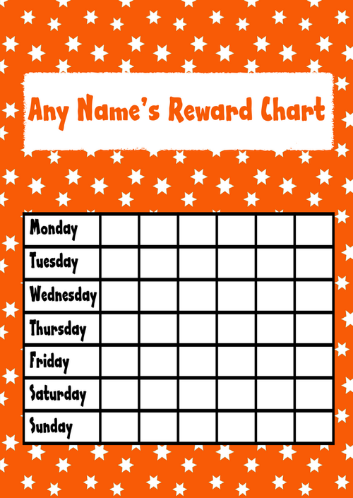 Orange Star Sticker Reward Chart - The Card Zoo