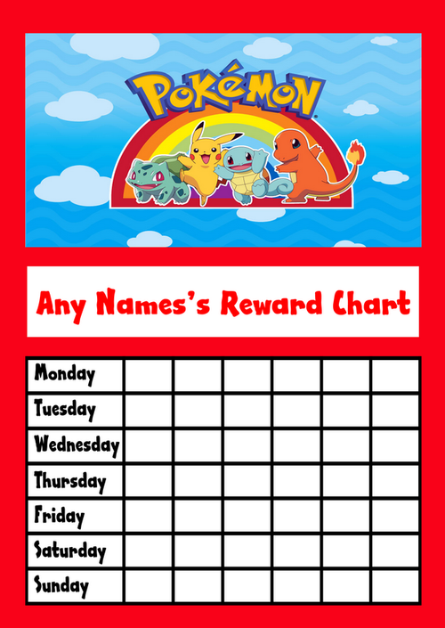 Pokemon Star Sticker Reward Chart - The Card Zoo