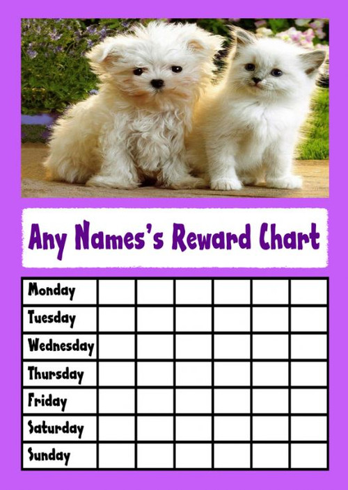 Puppy And Kitten Star Sticker Reward Chart - The Card Zoo