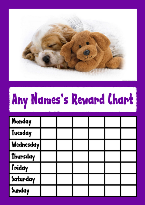 Puppy And Teddy Star Sticker Reward Chart - The Card Zoo