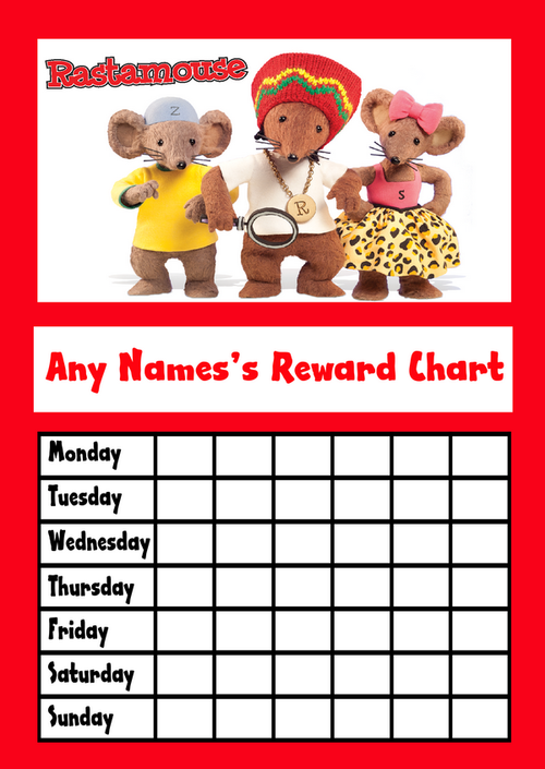 Rastamouse Star Sticker Reward Chart - The Card Zoo