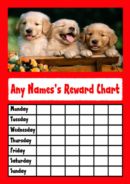 Red Puppies Star Sticker Reward Chart - The Card Zoo