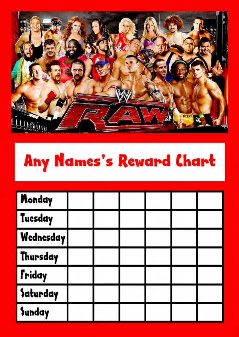 Wwe Star Sticker Reward Chart - The Card Zoo