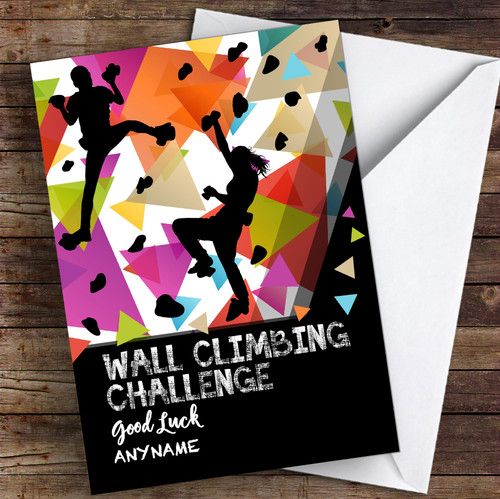 Wall Climbing Challenge Good Luck Personalised Good Luck Card - The ...