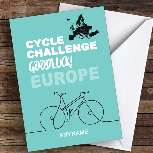 Cycle Europe Challenge Good Luck Personalised Good Luck Card - Purple ...