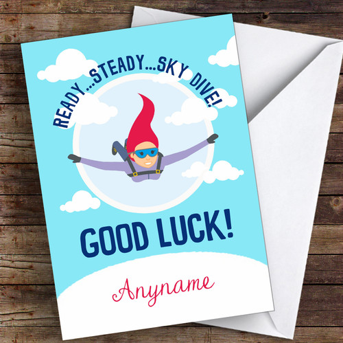 Sky Diving Challenge Good Luck Personalised Good Luck Card - The Card Zoo