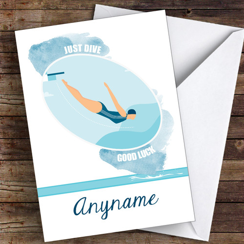 Diving Challenge Good Luck Personalised Good Luck Card - The Card Zoo