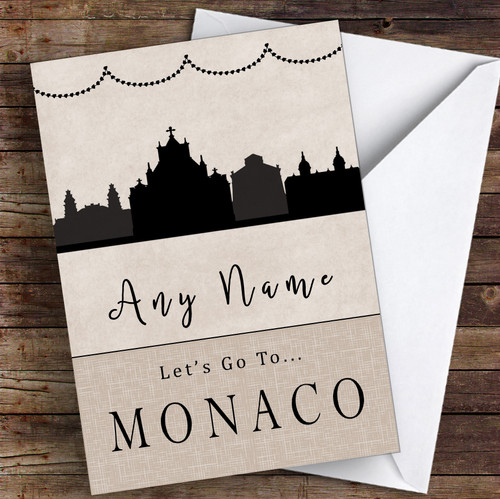 Surprise Let's Go To Monaco Personalised Greetings Card - The Card Zoo