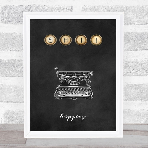 Rude Typewriter Letters Shit Decorative Wall Art Print - The Card Zoo