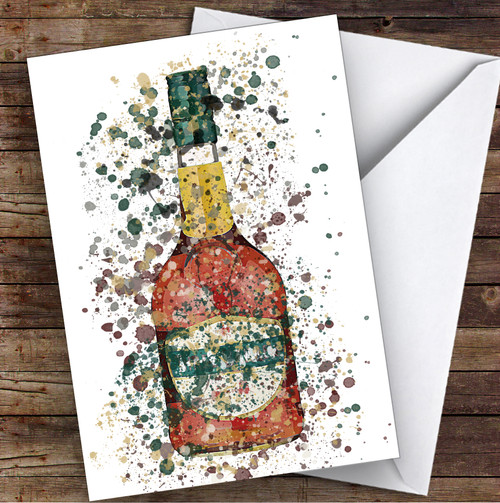 Watercolour Splatter Over A Barrel Brandy Bottle Personalised Birthday ...