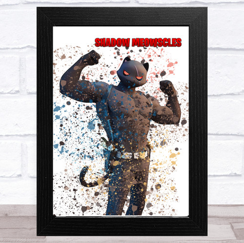 Splatter Art Gaming Fortnite Shadow Meowscles Kid's Room Children's Art ...
