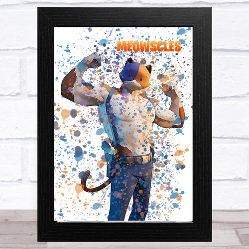 Splatter Art Gaming Fortnite Meowscles Kid's Room Children's Wall Art ...