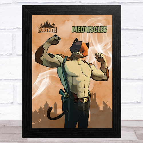 Meowscles Gaming Comic Style Kids Fortnite Skin Children's Wall Art ...