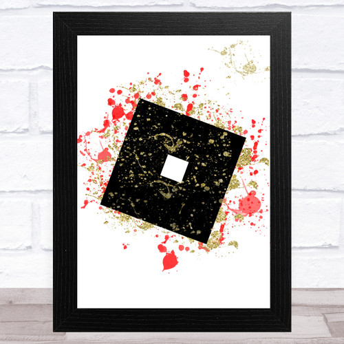 Roblox Black O Splatter Art Children's Kids Wall Art Print - The Card Zoo