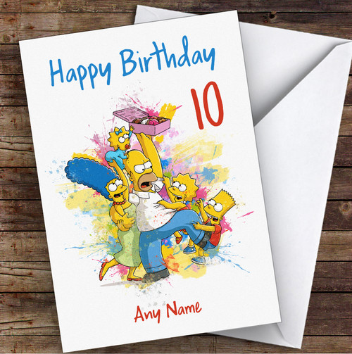 The Simpsons Splatter The Simpsons Family Children's Kids Birthday Card ...