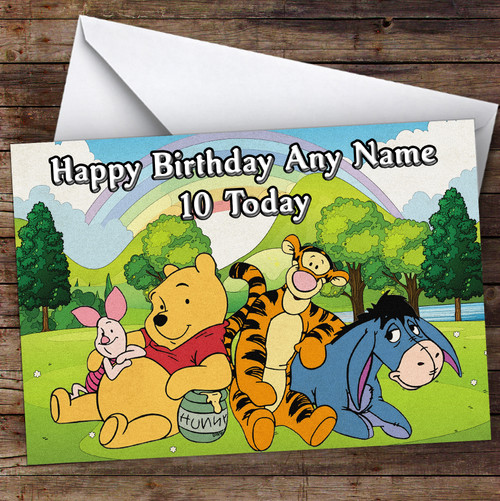 Winnie The Pooh And Friends Children's Kids Personalised Birthday Card ...