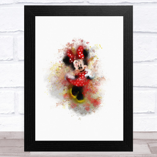 Minnie Mouse Watercolour Splatter Children's Kid's Wall Art Print - The ...