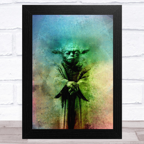 Star Wars Yoda Multicolour Smudge Children's Kid's Wall Art Print - The ...