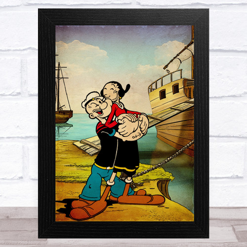 Popeye The Sailor And Olivia Children's Kid's Wall Art Print - The Card Zoo