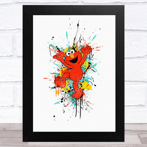 Sesame Street Elmo Splatter Children's Kid's Wall Art Print - The Card Zoo